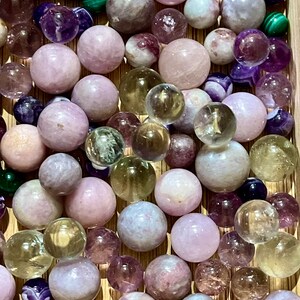 Mini Sphere Vial - Mini Crystal Spheres - Tourmaline, Citrine, Green ...