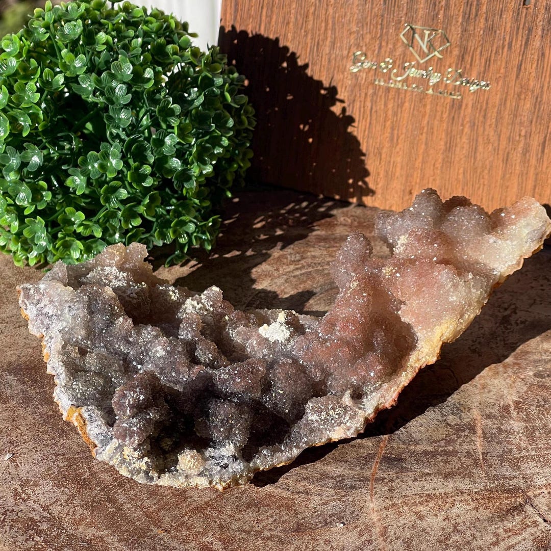 Egyptian Sugar Amethyst Cluster Large Specimen, Sparkling Black Red ...