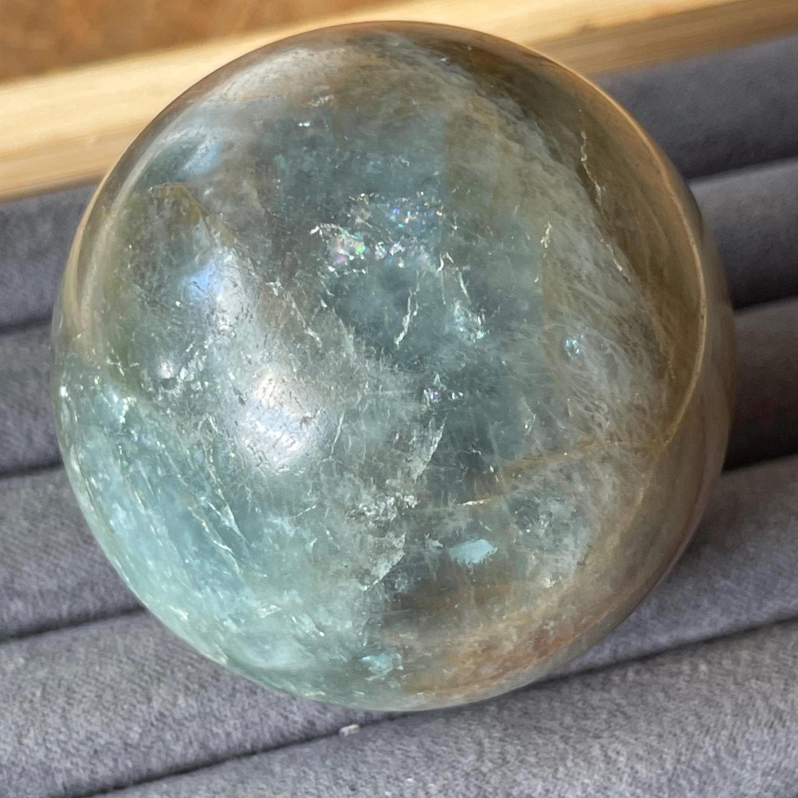 Natural Aquamarine XL Sphere, Untreated Unique Mineral Polished ...