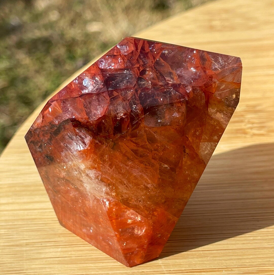 Fire Quartz Freeform Red Fire Quartz With Rainbows AAA - Etsy