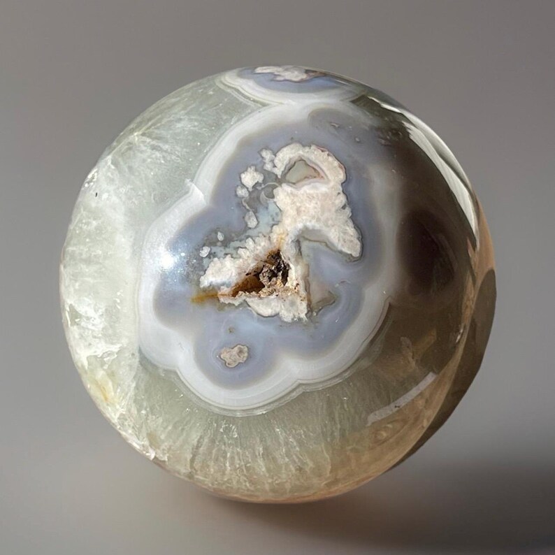 Prasiolite Flower Agate Sphere - Green Amethyst Crystal Ball - Etsy