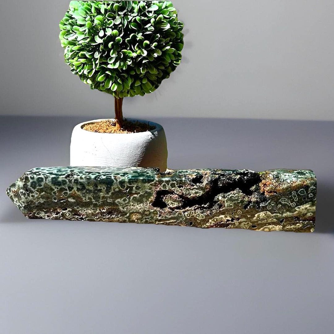 7th Vein Ocean Jasper Statement XXXL Tower With Black Marion Quartz ...