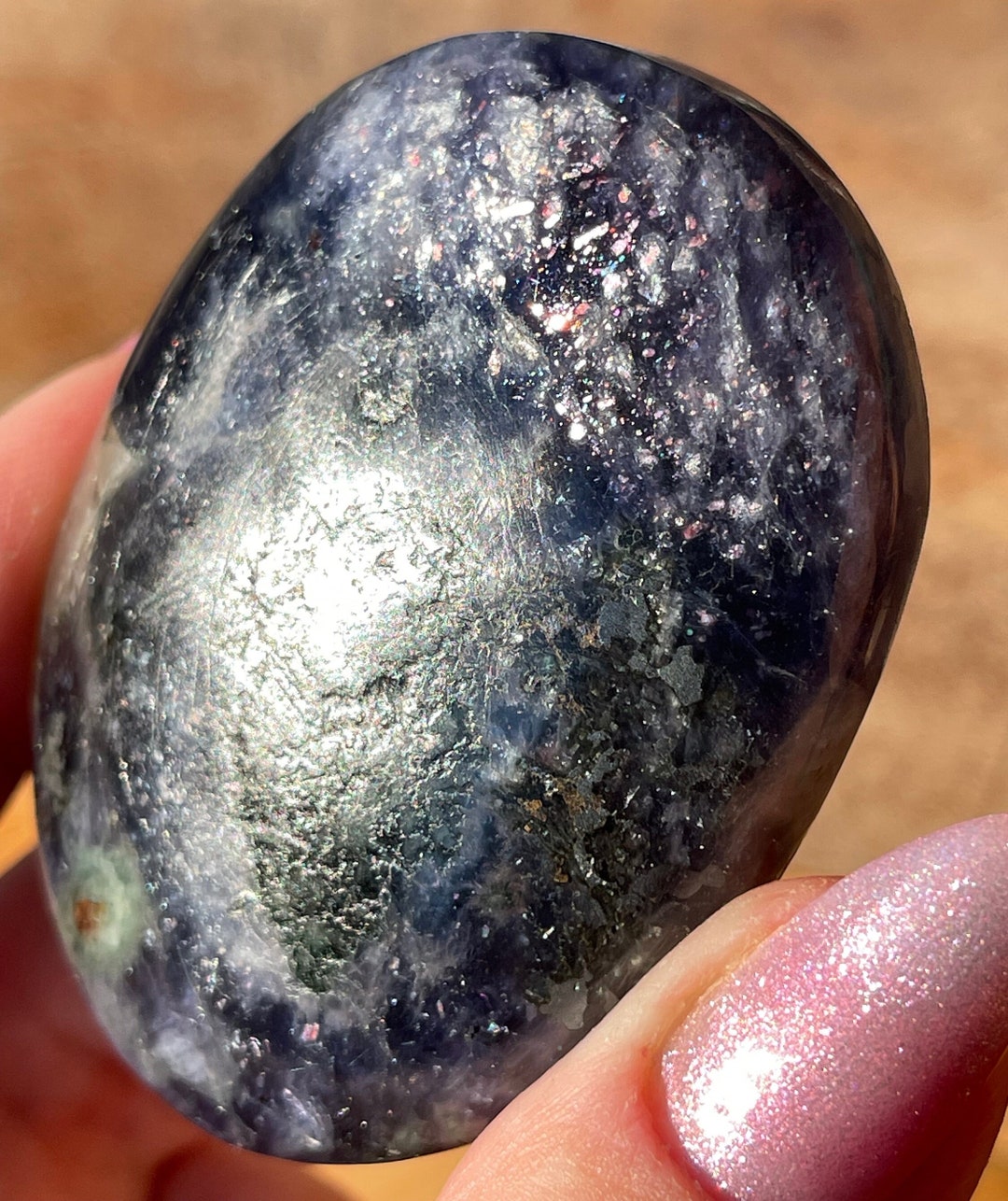 Iolite Palm With Pink Silver Flashes, AAA Iolite Rare Find Crystals ...