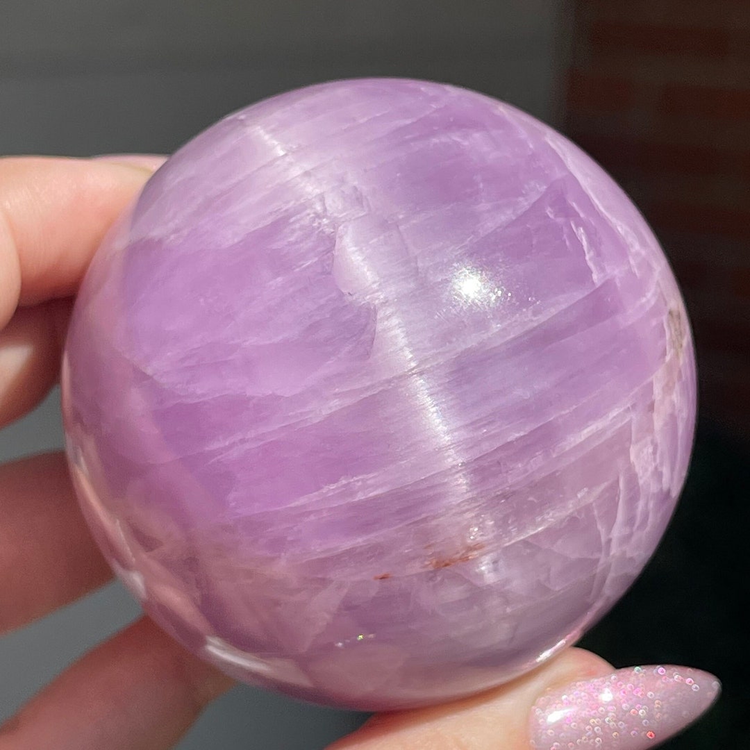 Kunzite Big Statement Sphere With a Cats Eye Flash and Rainbow AAA ...