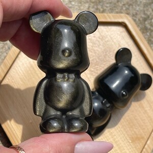Gold Sheen Black Obsidian Bear Obsidian Carvings AAA Grade Crystals Crystal Gifts, Home Decor ...