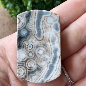 8th Vein Ocean Jasper Slab Dog Tag Pendant With Blue Orbs , AAA ...