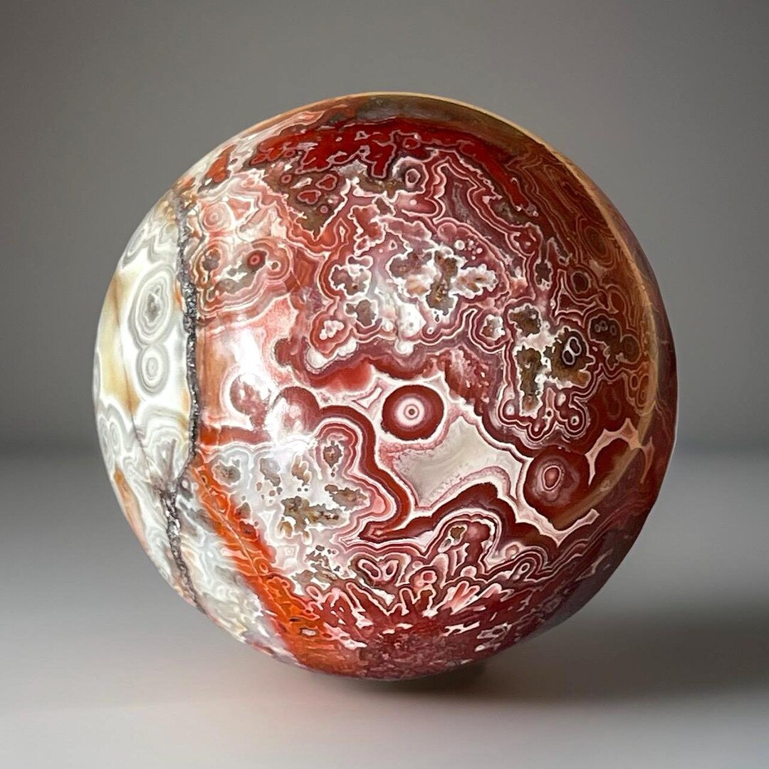 Red Crazy Lace Agate Sphere, Natural High Quality Agate From Mexico ...