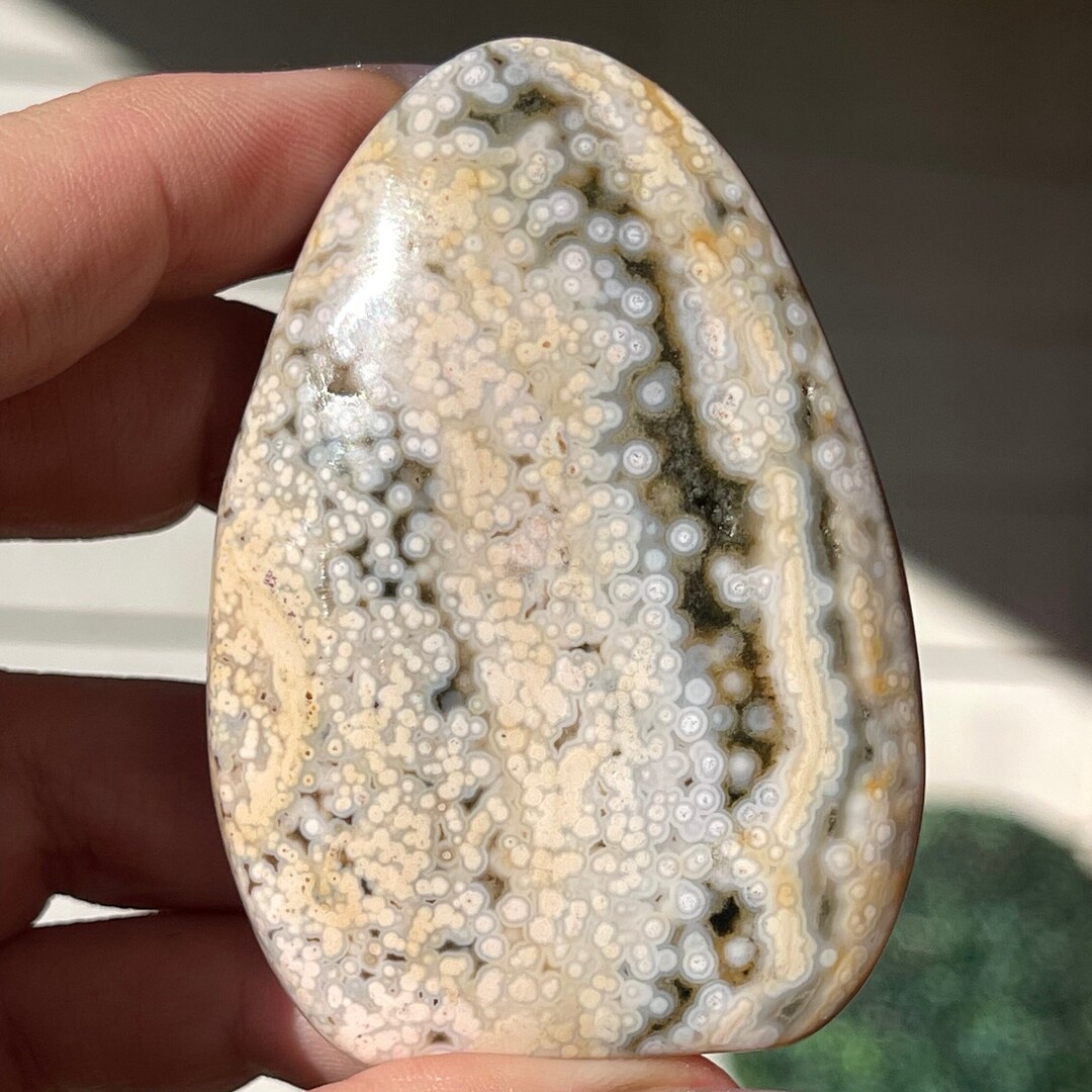 8th Vein Ocean Jasper Freeform • Orbicular Jasper Crystal Flame • AAA ...