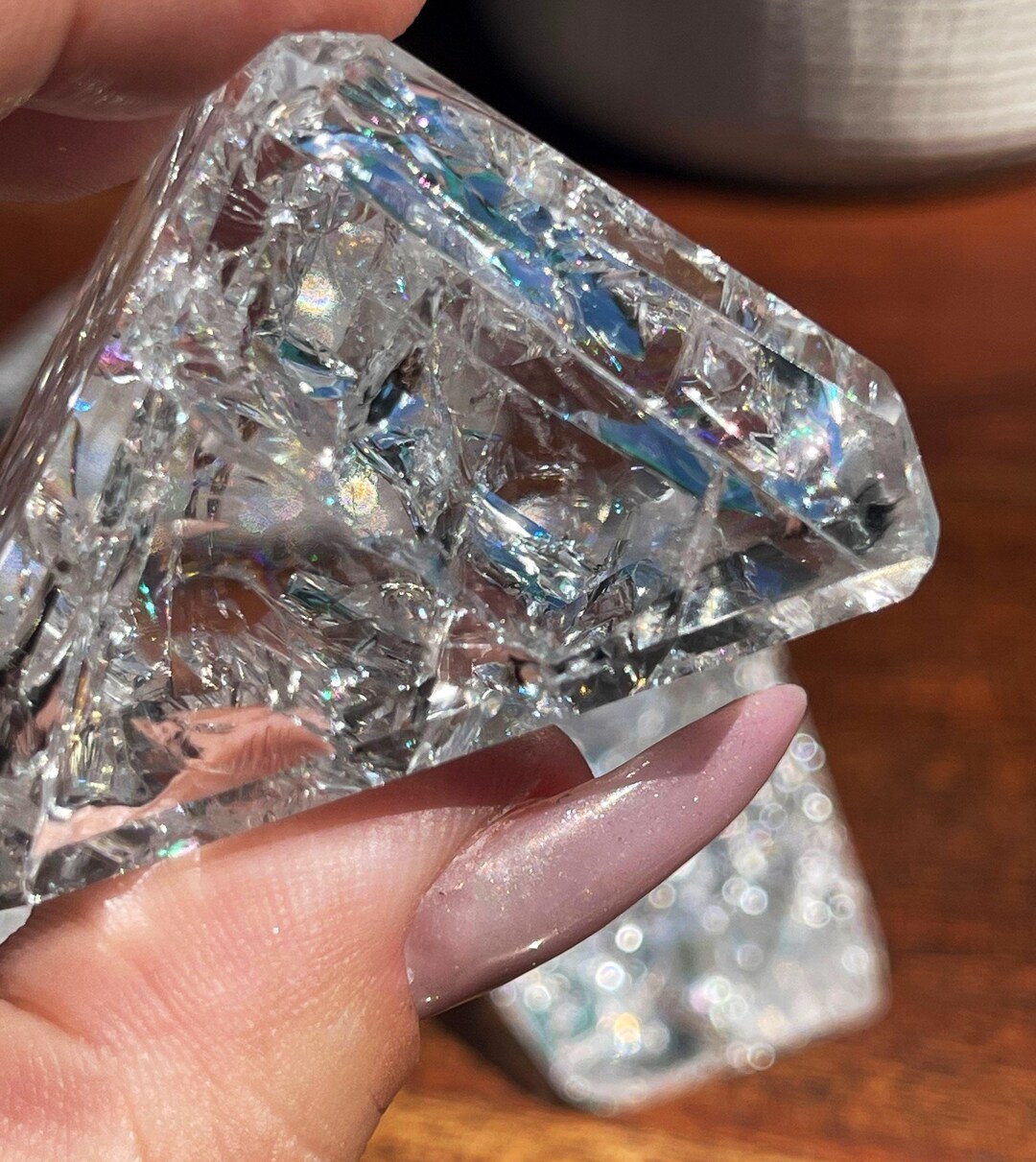 Crackle Quartz Freeform Clear Quartz Pyramid Ice Crackle Towers Rainbow ...