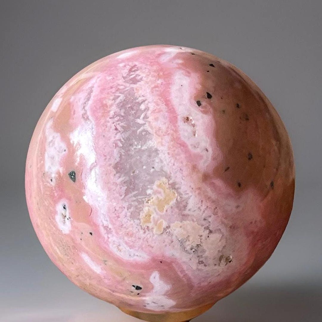 Peruvian Rhodonite High Quality Sphere, Natural Pink Crystal Ball (469 ...