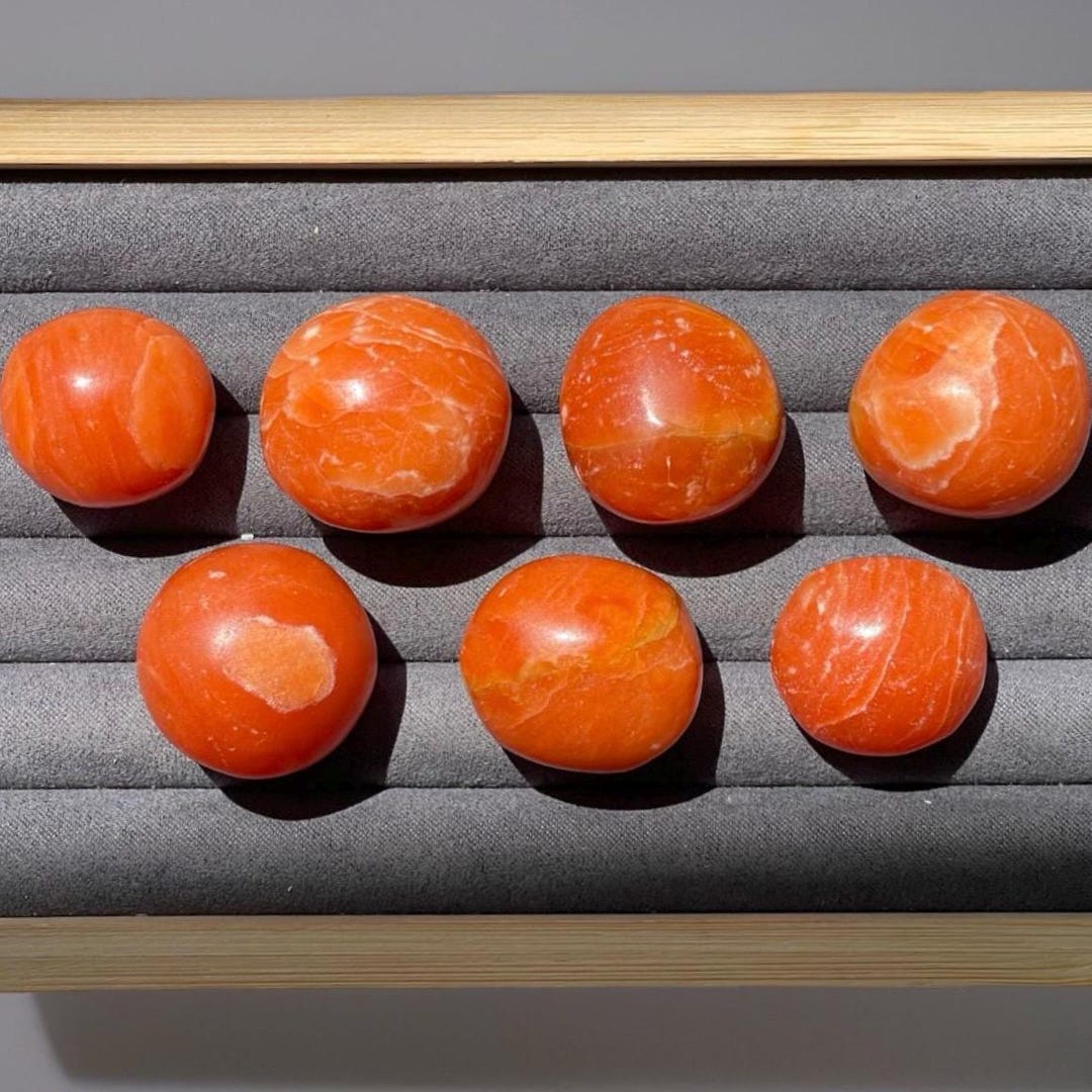 Juicy Orange Calcite Tumble Stone, Natural Polished Dreamy Deep Orange ...
