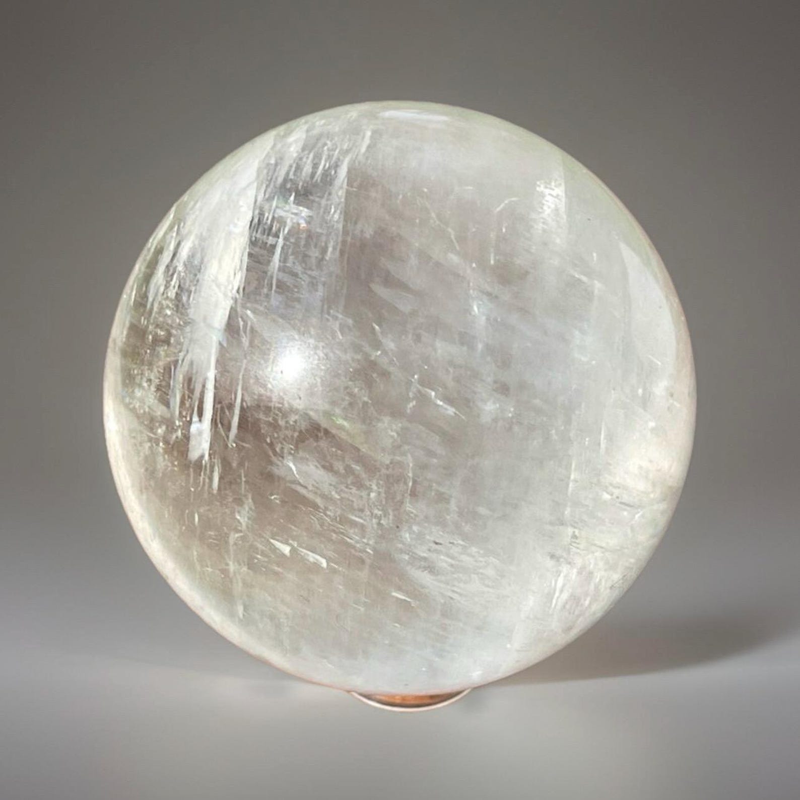 Optical White Calcite Sphere With Beautiful Rainbows • Natural Large ...