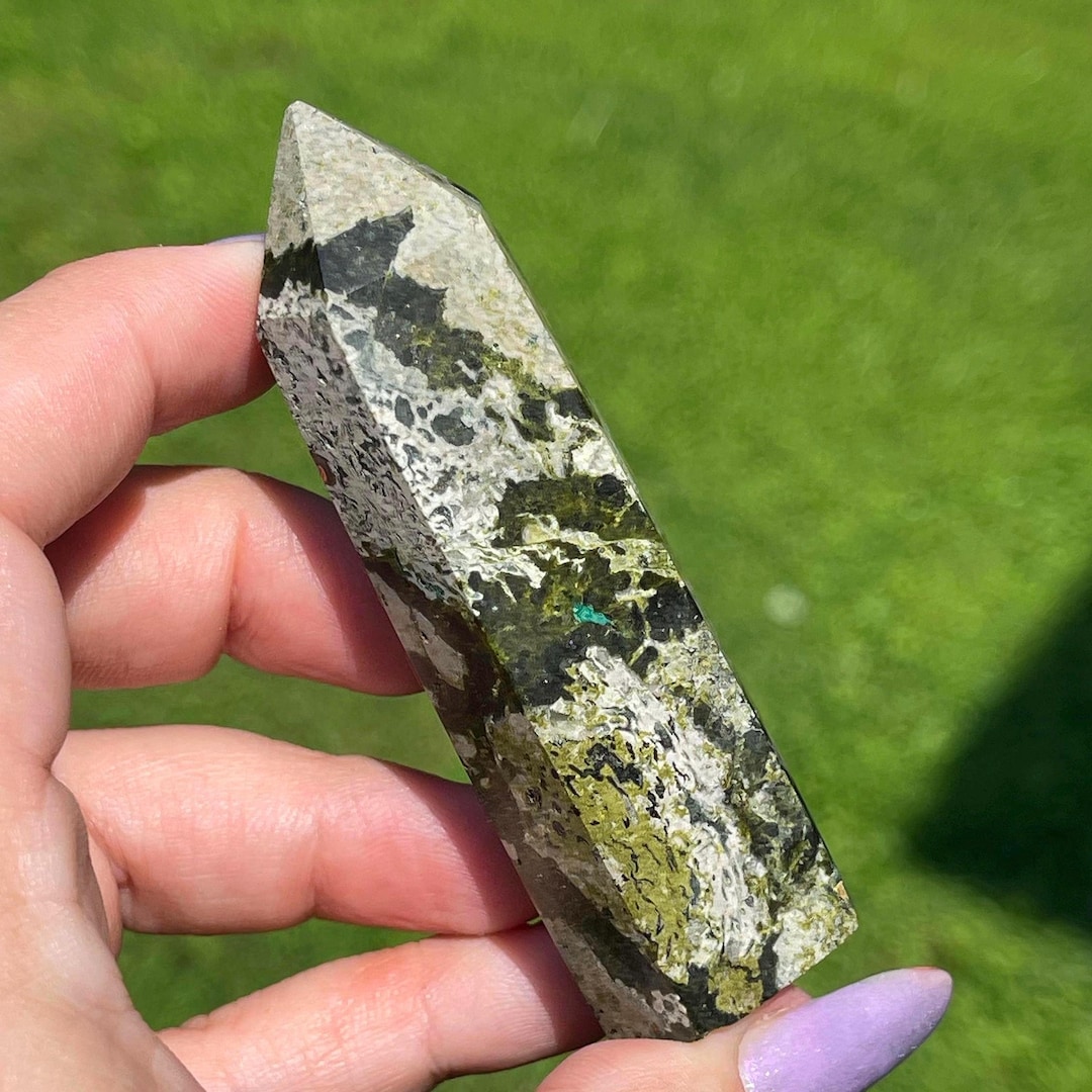 Epidote With Copper and Chrysocolla Tower 30 - Etsy
