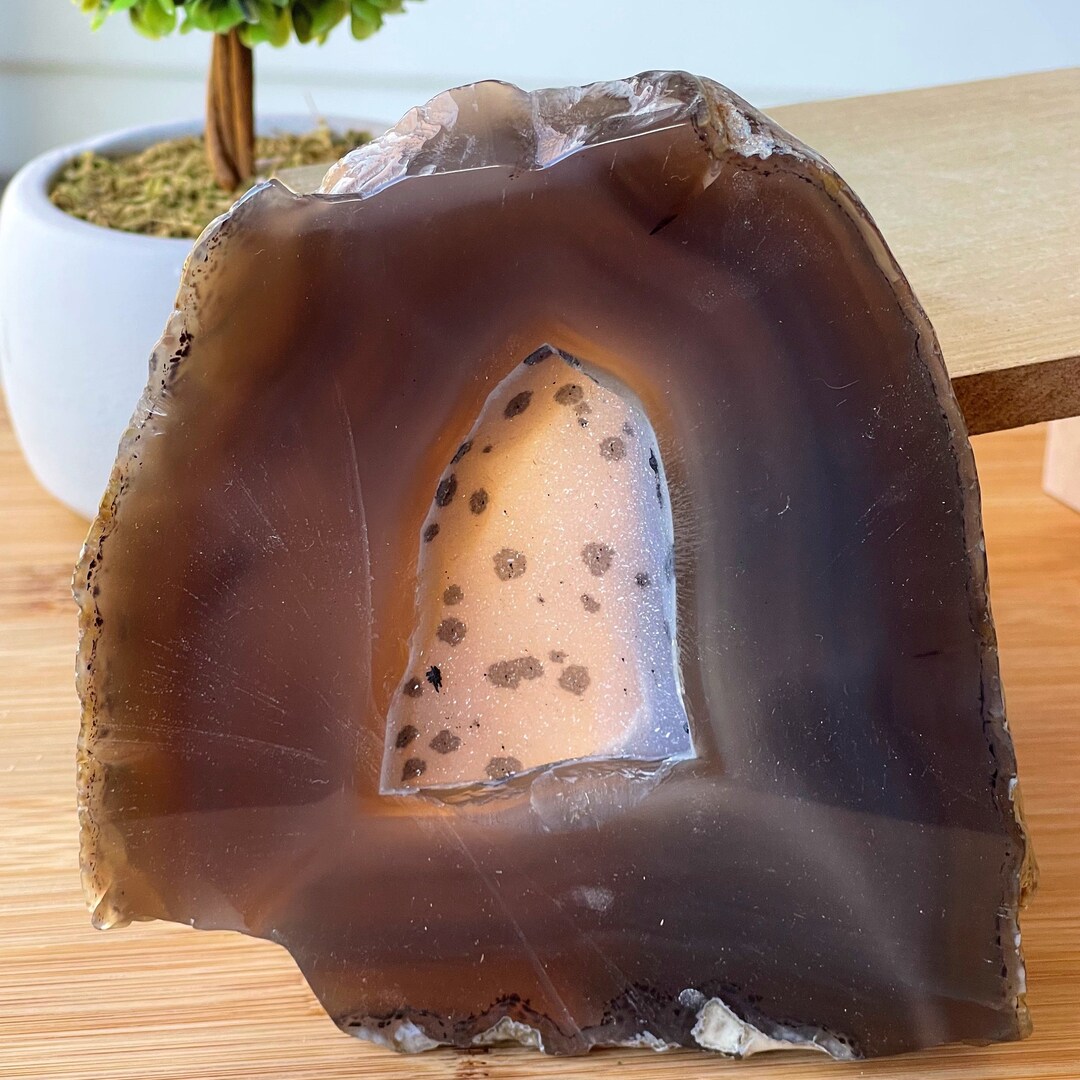 Blue Grey Agate XXL Slab With Sugar Spotted Druzy Unique Natural Stone ...