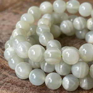 Silky Sage Green Moonstone Bracelet , HQ Incredible Rare Crystal Find ...