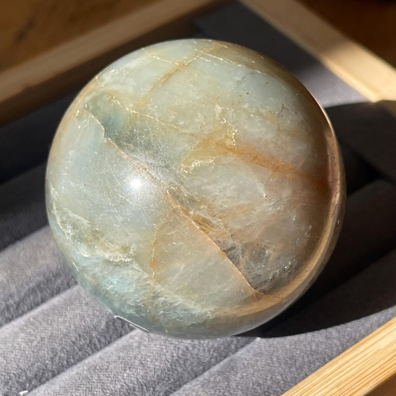 Natural Aquamarine XL Sphere, Untreated Unique Mineral Polished ...