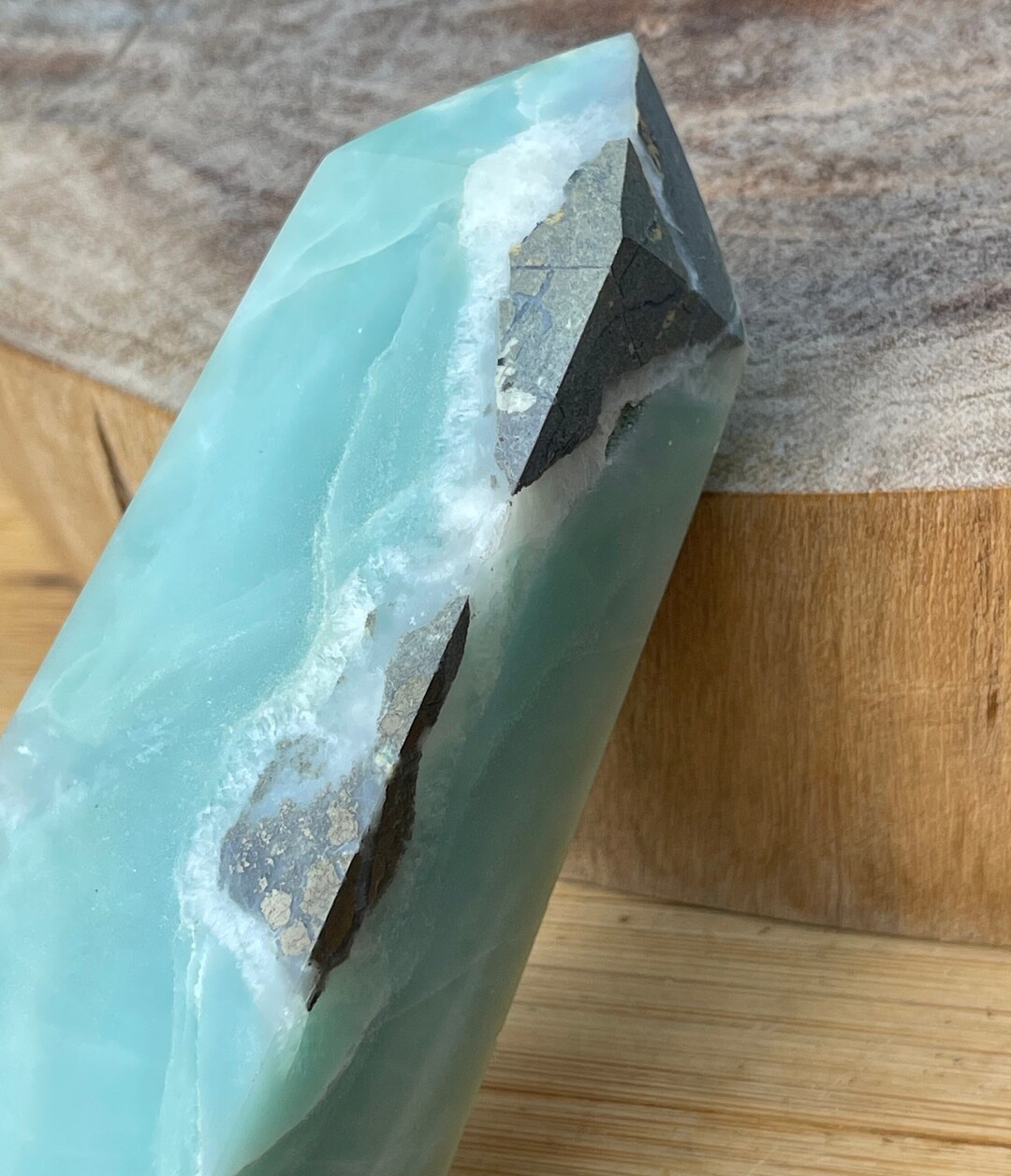 Caribbean Calcite With Pyrite XL Tower| AAA Crystal’s | Calcite | Home ...