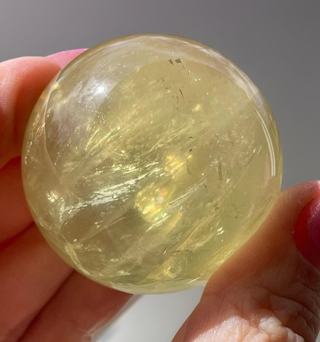Natural Citrine Sphere - Golden Yellow Citrine - Rainbow Citrine Ball ...