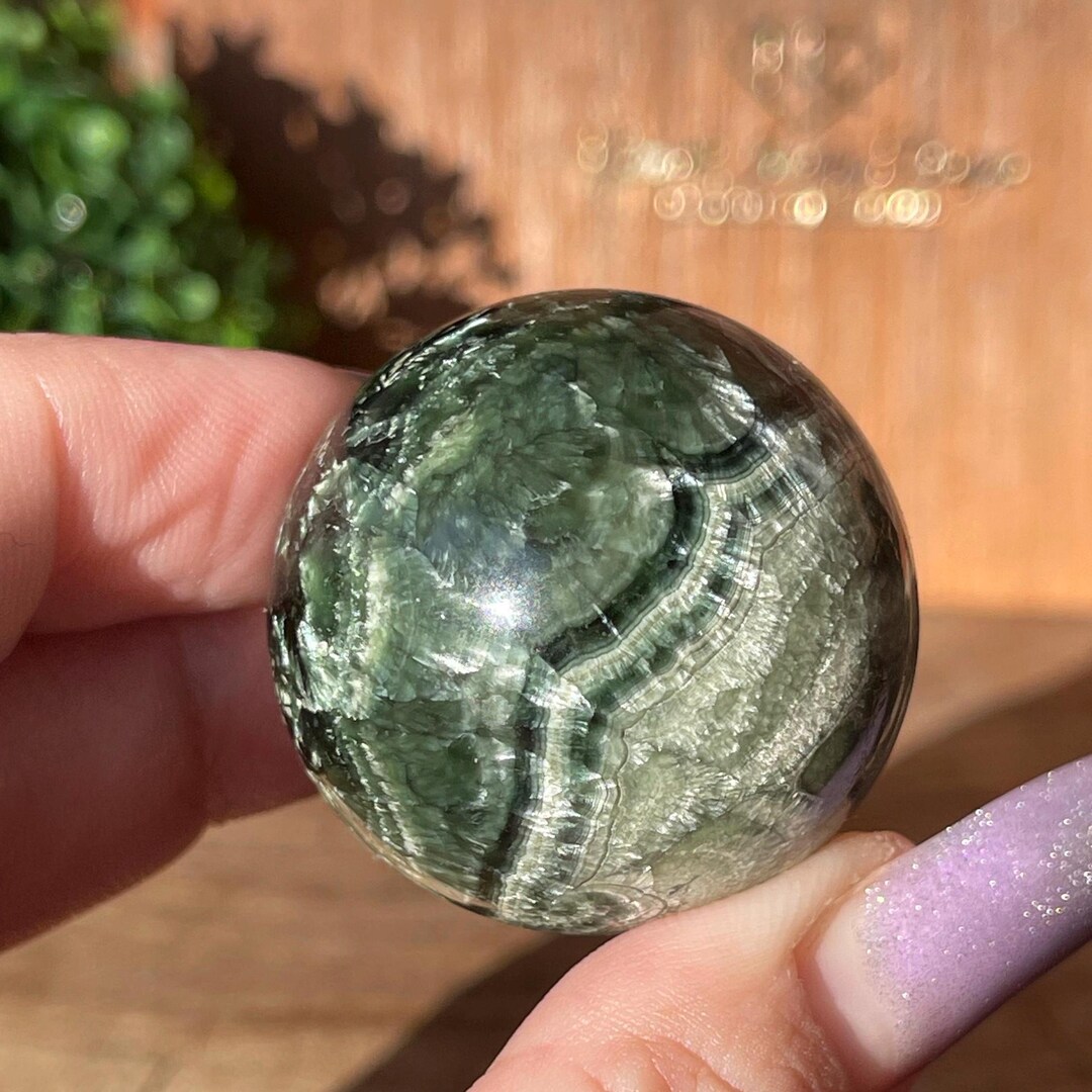 Seraphinite HQ Sphere With Beautiful Unique Patterns, AAA Grade ...