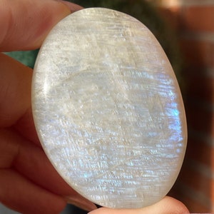 Green Moonstone Palm Stone With Incredible BLUE Flash, High Quality ...