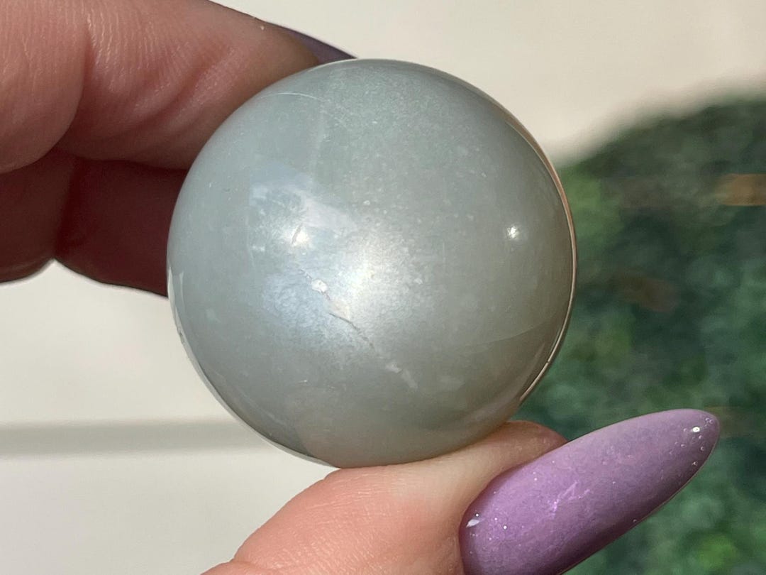 Sage Green Moonstone Sphere, Natural Green Moonstone Small Sphere ...