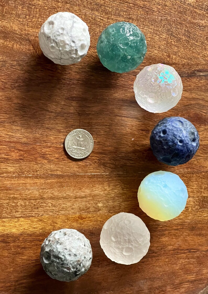 Crystal Moon Sphere Carved Moon Crystal Howlite Moon - Etsy