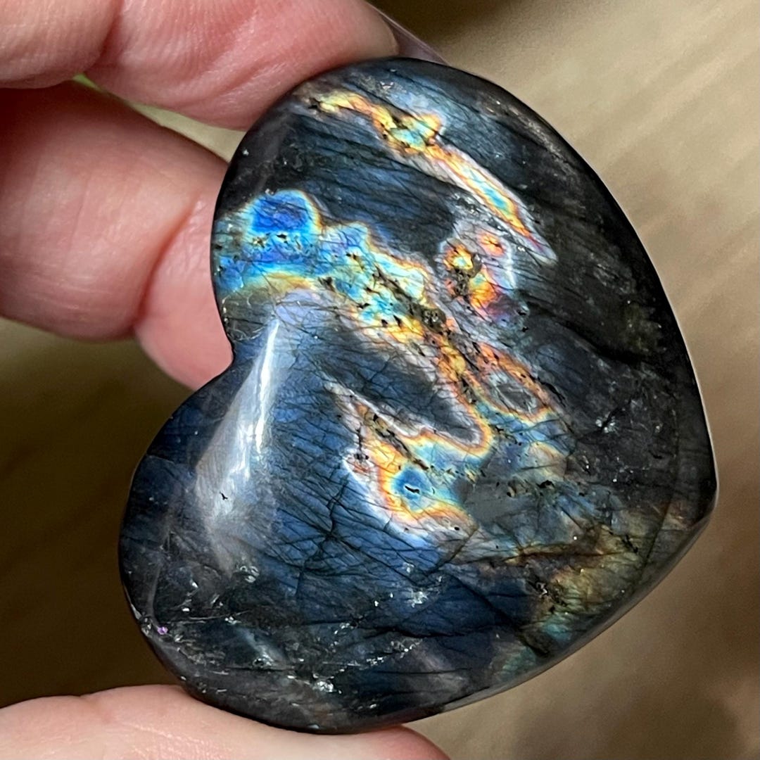 Spectrolite Labradorite Crystal Heart - Natural Rare Crystal From ...