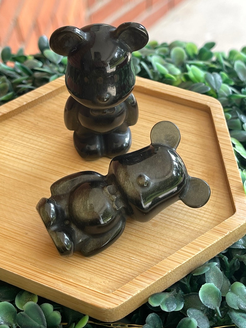 Gold Sheen Black Obsidian Bear Obsidian Carvings AAA Grade - Etsy