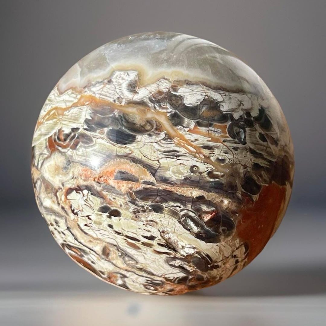 Money Agate Sphere With Quartz • Fortune Agate Crystal - Etsy