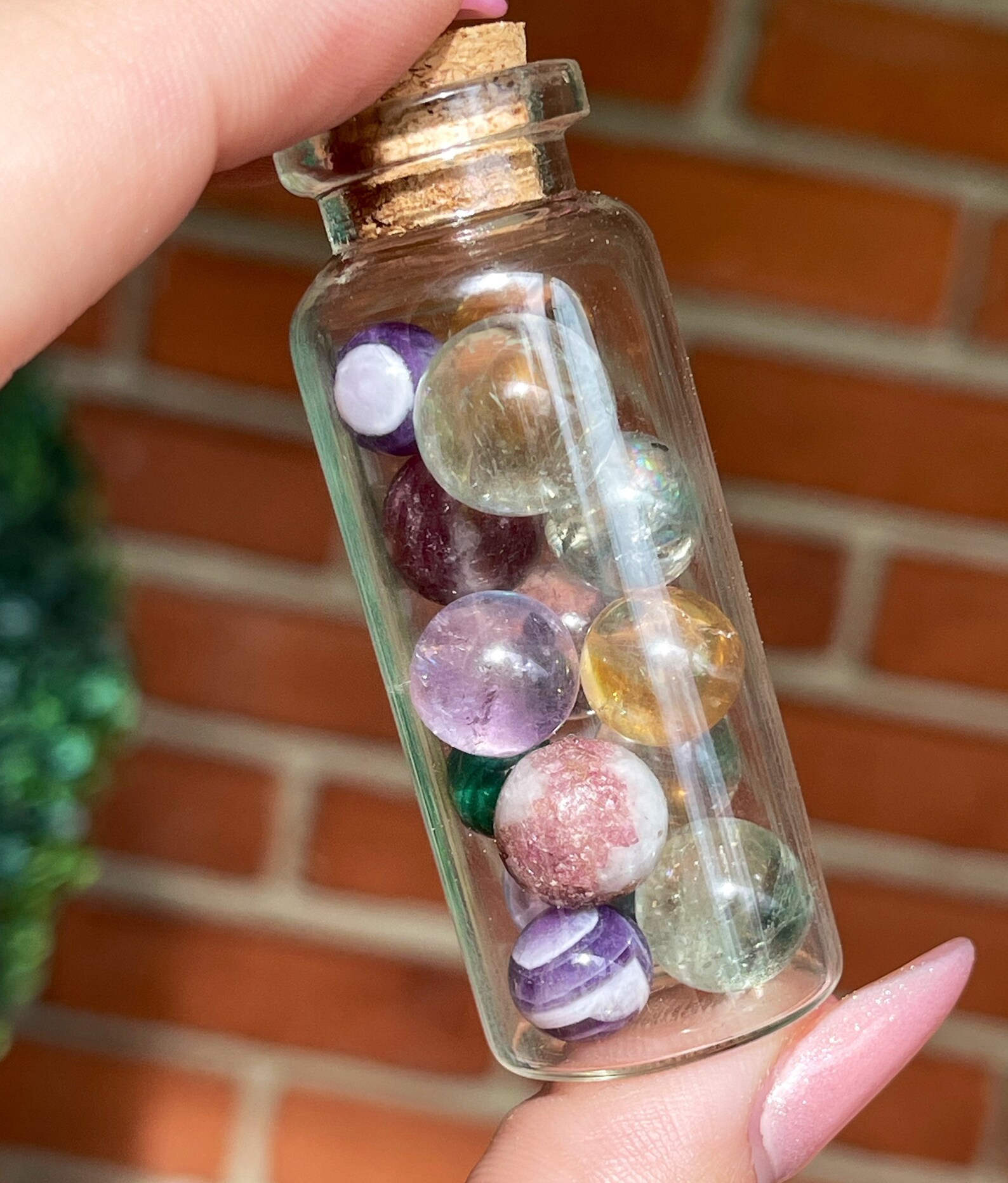 Mini Sphere Vial - Mini Crystal Spheres - Tourmaline, Citrine, Green ...