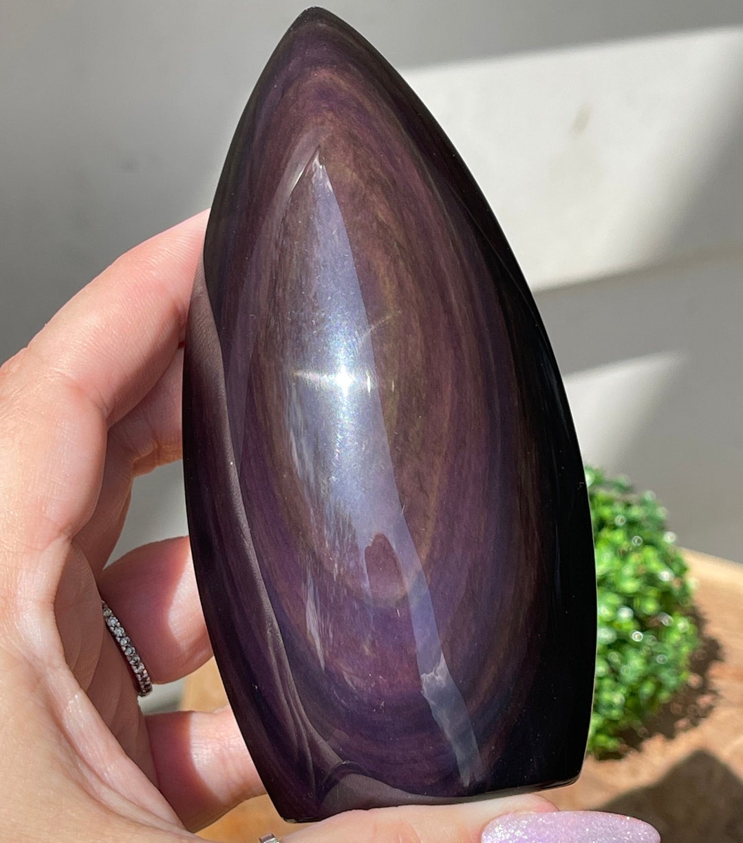 Rainbow Velvet Obsidian Large Crystal Flame Drop - #4 - Etsy