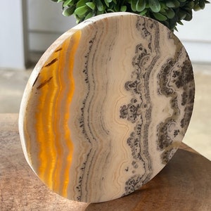 Dendritic Orange Calcite Big Slab, Honey Orange Calcite Plate, Calcite ...