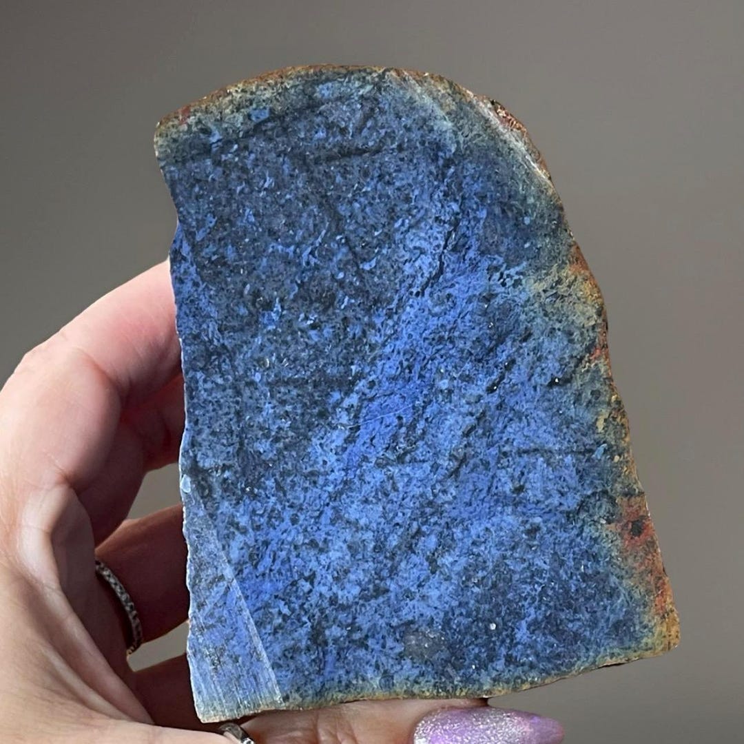 Natural Dumortierite XL Specimen Freeform • Deep Blue Lapidary Rough ...
