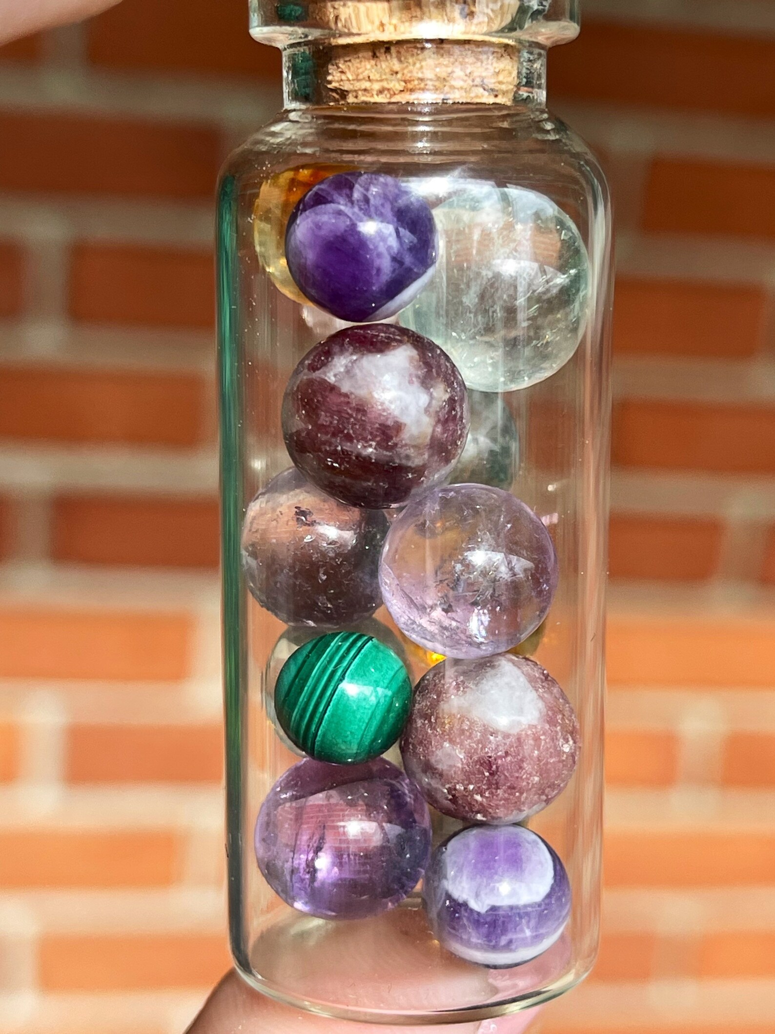 Mini Sphere Vial - Mini Crystal Spheres - Tourmaline, Citrine, Green ...