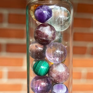 Mini Sphere Vial - Mini Crystal Spheres - Tourmaline, Citrine, Green ...