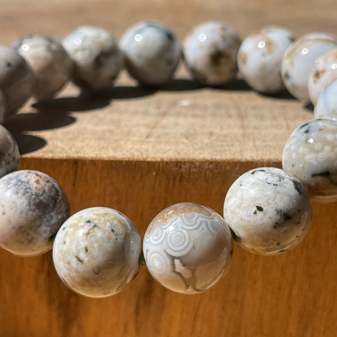 8th Vein Ocean Jasper Bracelet With Large Beads . Orbicular Ocean ...