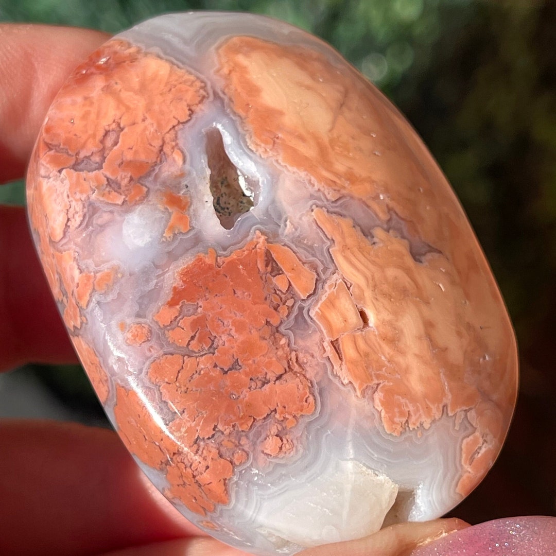 Cotton Candy Agate Palm, Sugar Druzy Pink Lace Agate Palm Stone - Etsy