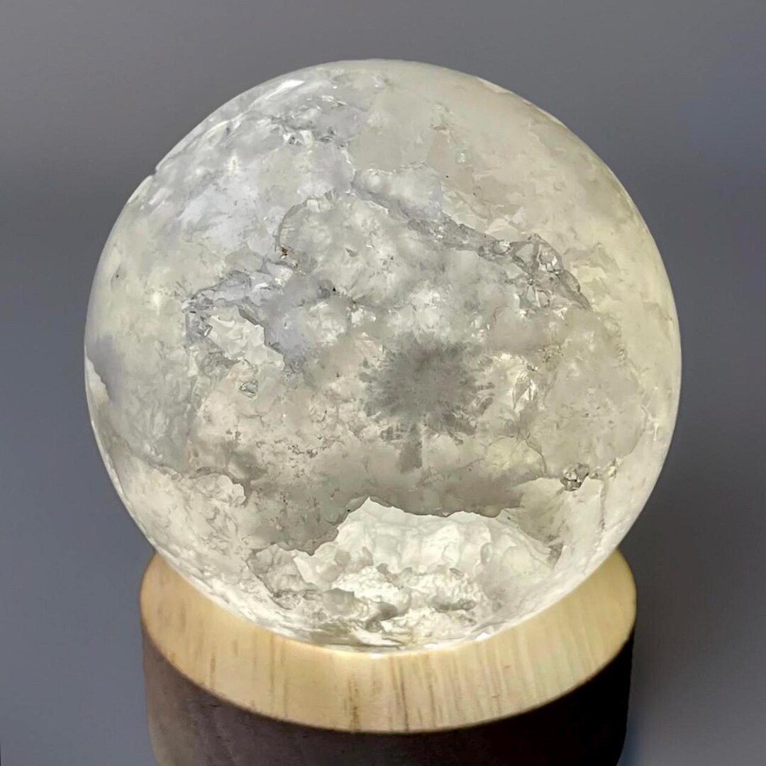 Snow White Agate XL Sphere • Morocco Agate Druzy Ball • AAA Grade Geode ...