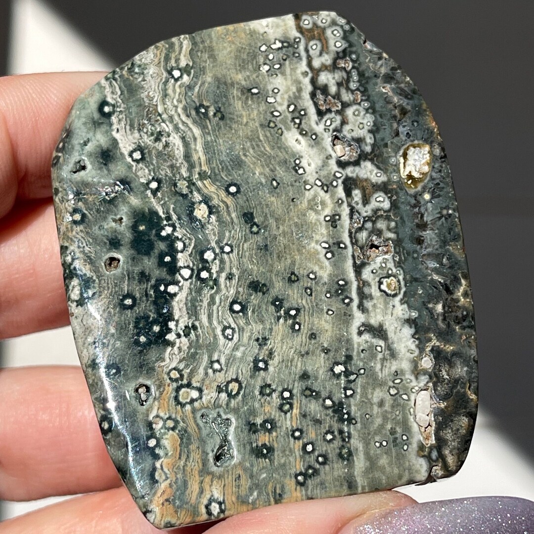 7th Vein Ocean Jasper Freeform, Green Flower Ocean Orbicular Jasper ...