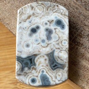 8th Vein Ocean Jasper Slab Dog Tag Pendant With Blue Orbs , AAA ...