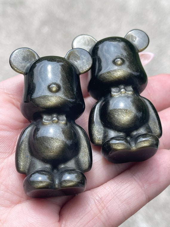 Gold Sheen Black Obsidian Bear Obsidian Carvings AAA Grade - Etsy