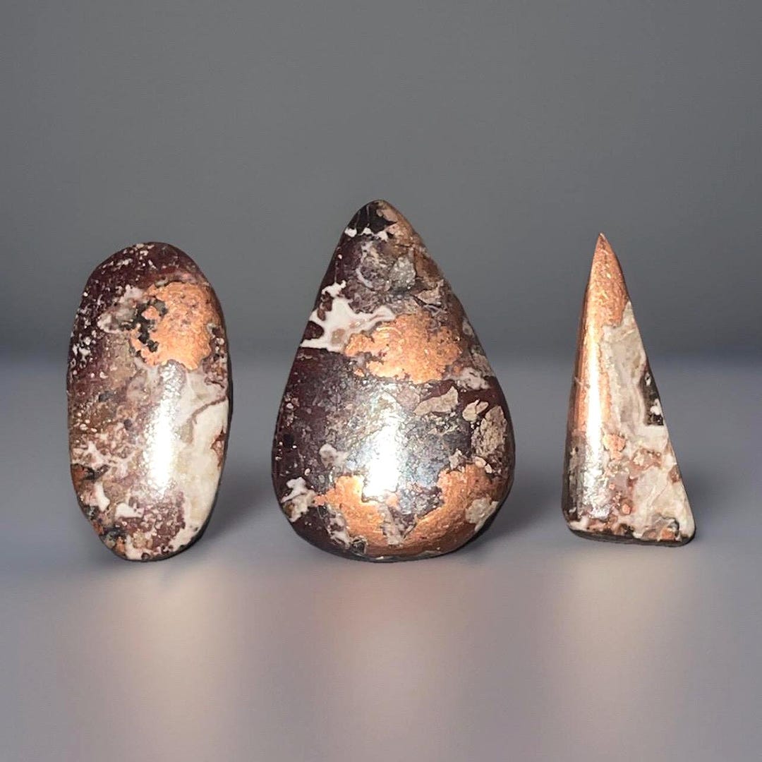 Natural Copper Dolomite Cabochon, Unique Pear Oval Triangular Shape ...