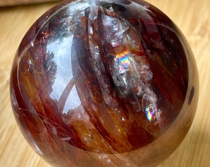 Star Fire Quartz Golden Healer Sphere With Dendritic Inclusions and ...