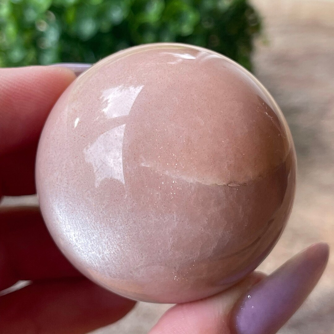 Rose Gold Moonstone Sphere, Peach Sunstone Moonstone High Quality Sphere Silver Flash - #64 - Etsy