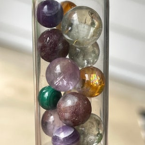 Mini Sphere Vial - Mini Crystal Spheres - Tourmaline, Citrine, Green ...