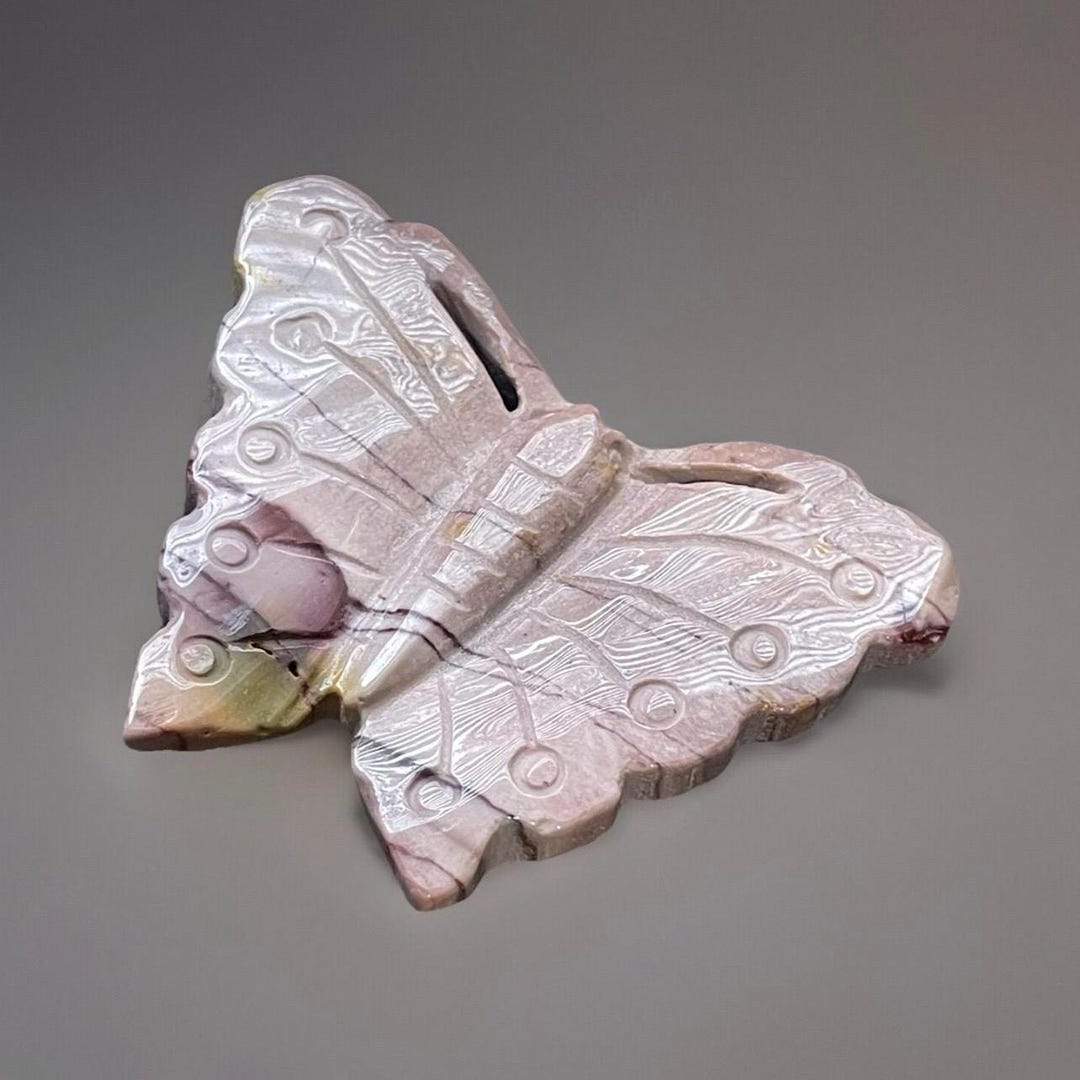 Mookaite Butterfly Carving - Natural Pink & Purple Crystal Sculpture ...