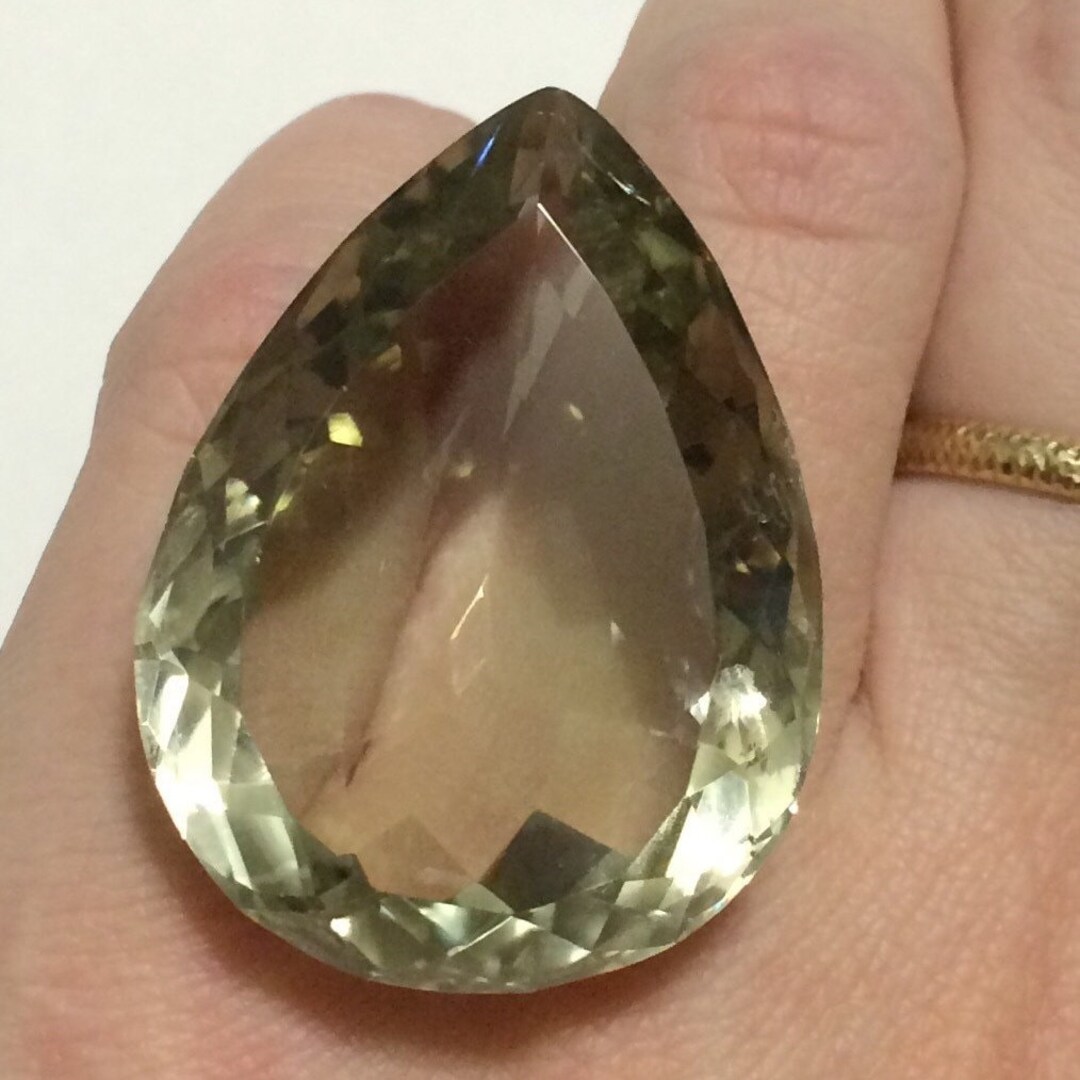 90ct Pear Cut Prasiolite – Collector’s Dream Stunning Gemstone, One of ...