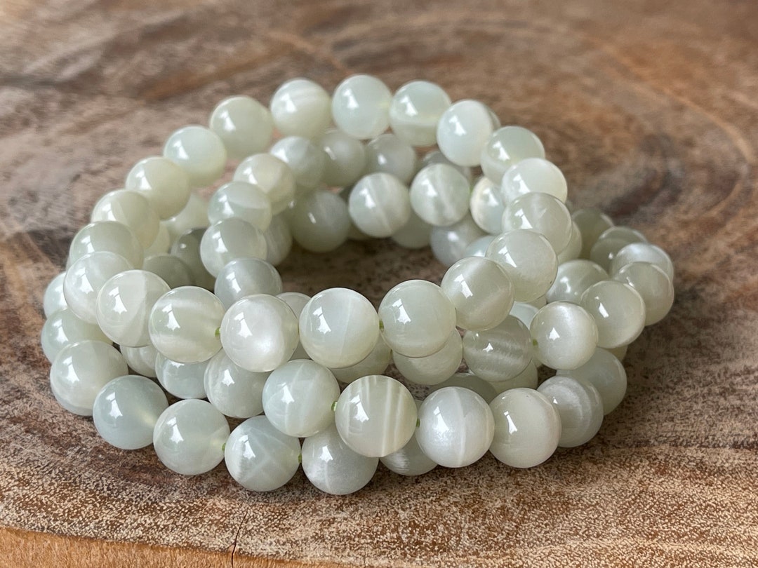 Silky Sage Green Moonstone Bracelet , HQ Incredible Rare Crystal Find ...