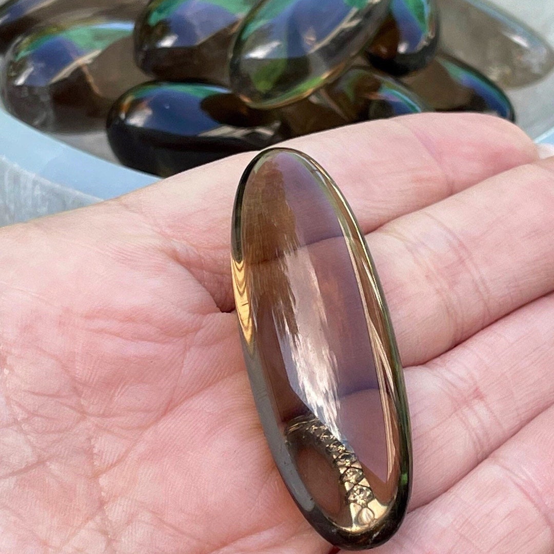 Gemmy Smoky Quartz Elongated Smokey Palm Stone Tumble - Etsy