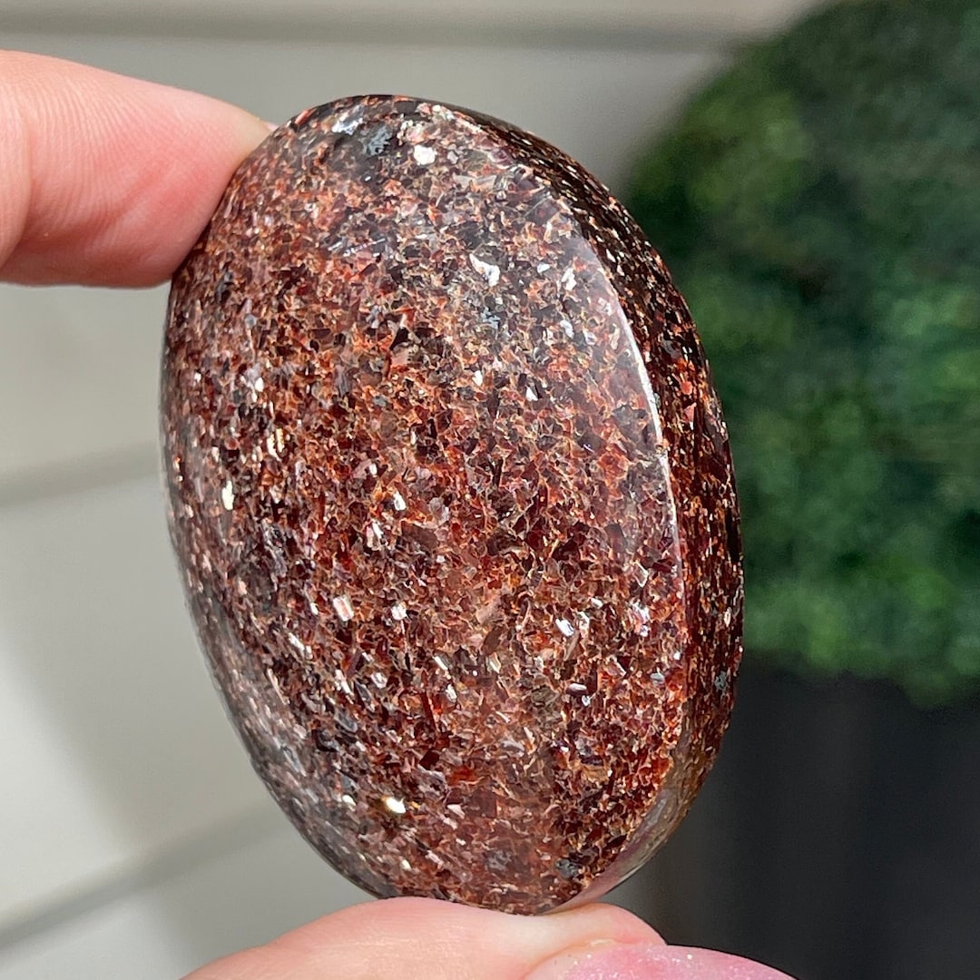Almandine Garnet Palm Stone With Mica AAA Quality Rare Crystals - Etsy